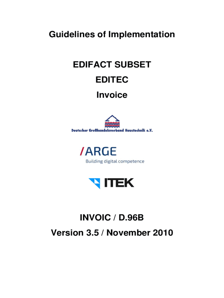 Fillable Online Guidelines of Implementation for EDIFACT SUBSET ... Fax Email Print - pdfFiller