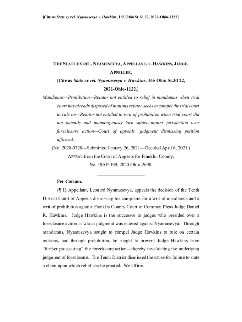 Fillable Online State of Ohio v. Matthew Hawkins Fax Email Print ...