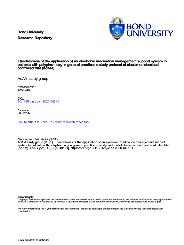Fillable Online Bond University Research Repository Effectiveness of the ... - Sign in Fax Email ...