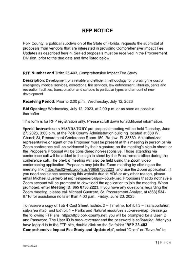 Fillable Online Bid Notice Polk County, a political subdivision of the ...