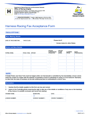 Fillable Online Harness - Acceptance Form Fax Email Print - pdfFiller