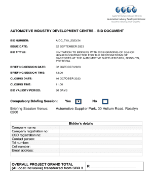 Fillable Online Procurement Tender & Submission Queries Fax Email Print - pdfFiller
