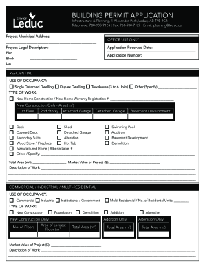 Fillable Online Building Permit Application Form - Infrastructure Cook ...