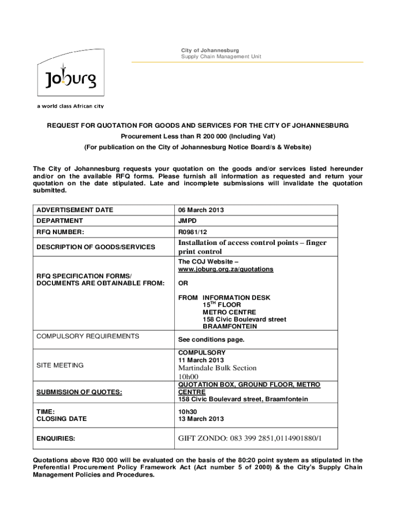 Fillable Online Installation of access control points finger print ...