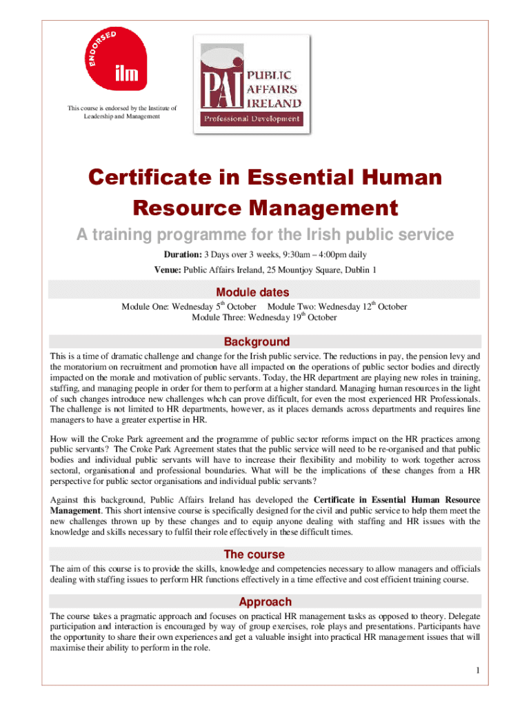 Fillable Online Graduate Certificate in Public Sector Leadership Fax ...