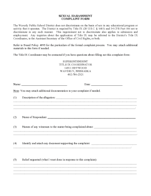 Fillable Online SEXUAL HARASSMENT COMPLAINT FORM.docx Fax Email Print ...