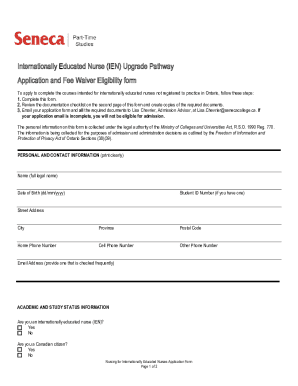 Fillable Online IEN Competency Upgrade Pathway: Fee Waiver Eligibility ...