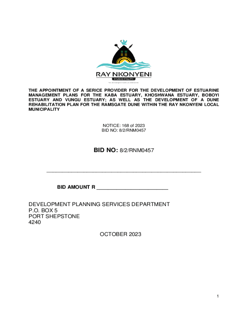 Fillable Online hcm gov National Estuary Biodiversity Plan for South Africa Fax Email Print ...