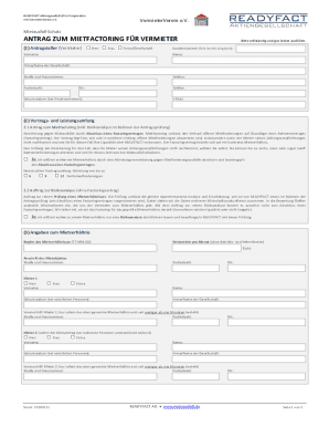 Ausfüllbar Online ANTRAG ZUM MIETFACTORING FR VERMIETER Fax Email ...