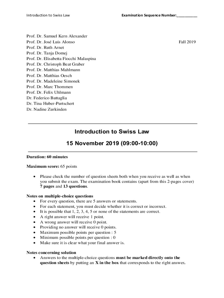 Fillable Online Examination Sequence Number: Fax Email Print - pdfFiller