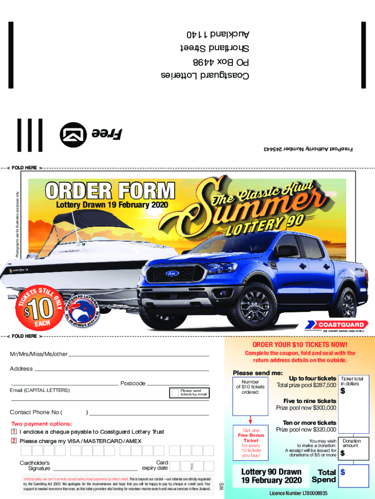 Fillable Online Fillable Online Coastguard Lotteries PO Box 4498 ... Fax Email Print - pdfFiller