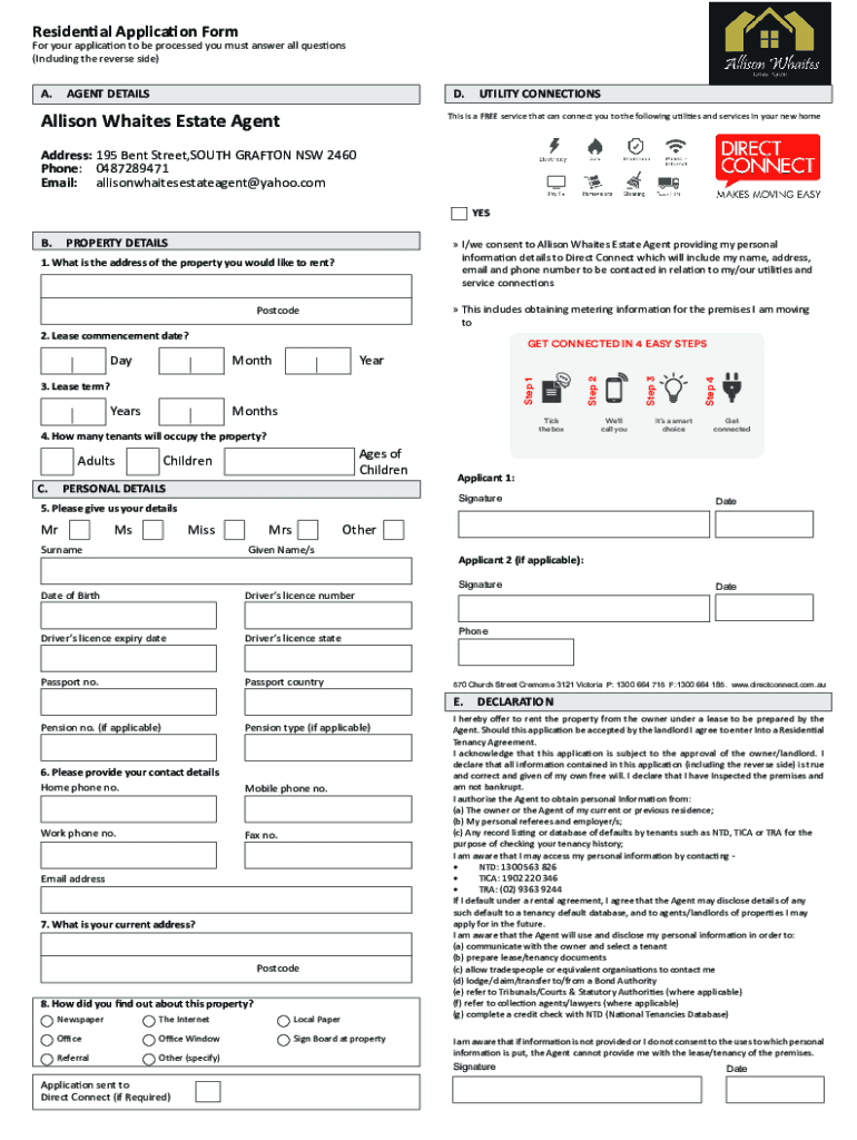 Fillable Online Real Estate Application Form Template Fax Email Print ...