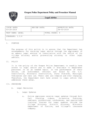 Fillable Online Developing a Police Department Policy-Procedure Manual ...