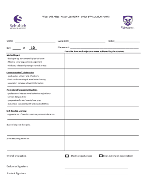Fillable Online M3 - Clerkship Evaluation forms 1 to 10 - new version ...