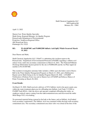 Fillable Online files dep state pa Shell Chemical Appalachia LLC 300 ...