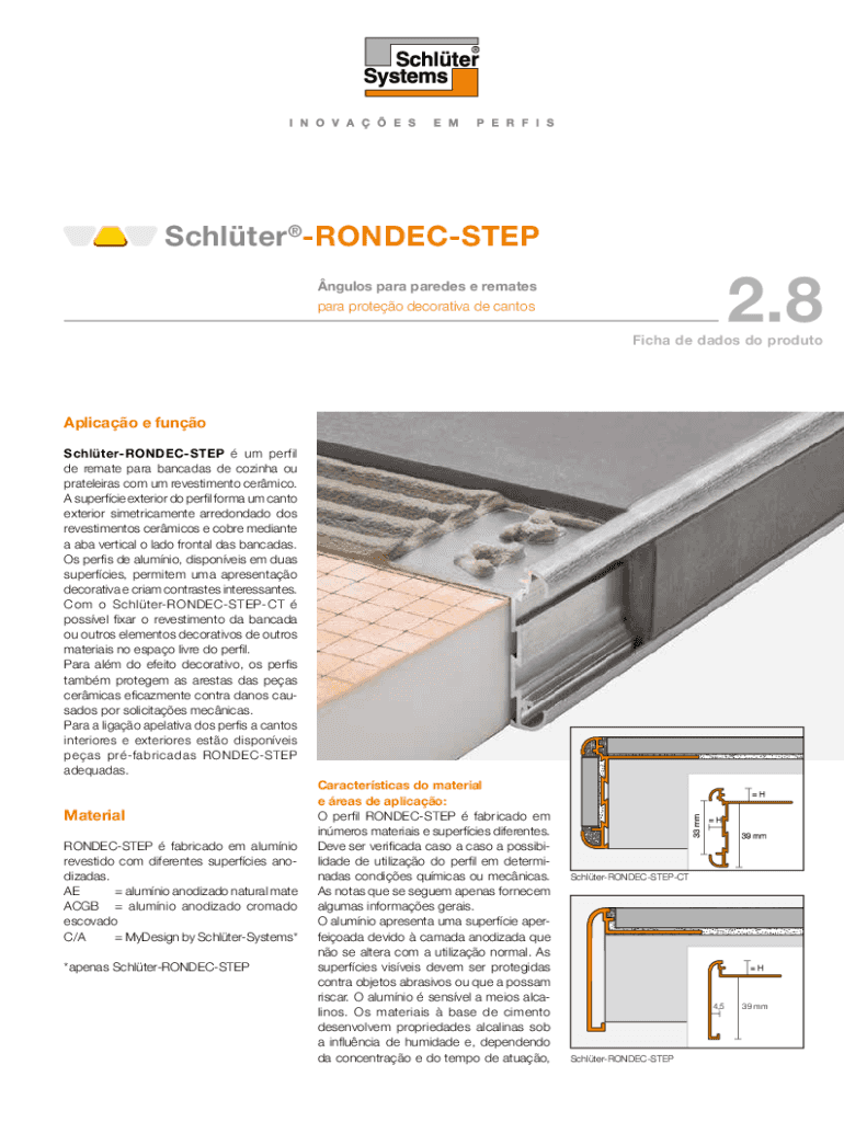Preenchível Disponível Schluter-RONDEC-STEP/-STEP-CTFolha de dados do ...