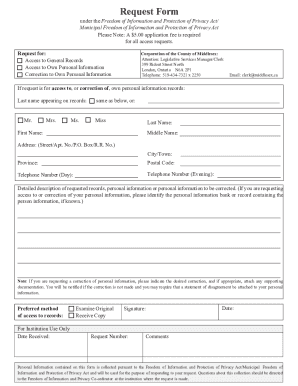 Fillable Online Request Form - Request for Freedom of Information Fax ...