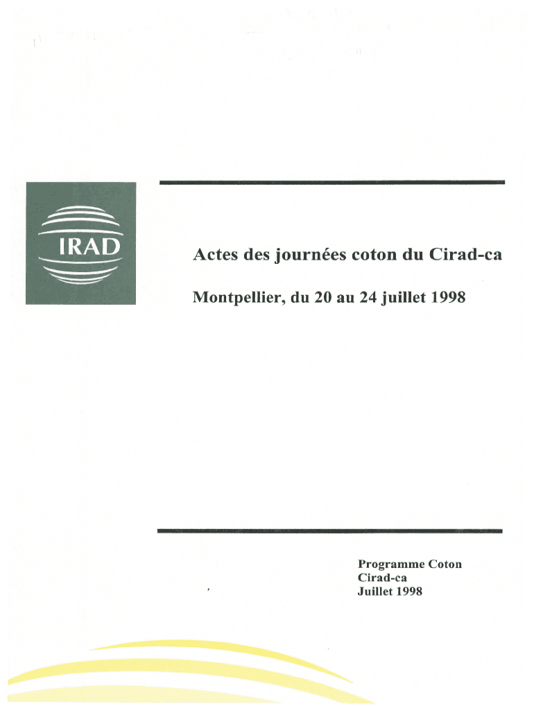 Remplissable En Ligne agritrop cirad Actes des journes coton du Cirad ... Remplissable En Ligne agritrop cirad Actes des journes coton du Cirad ...