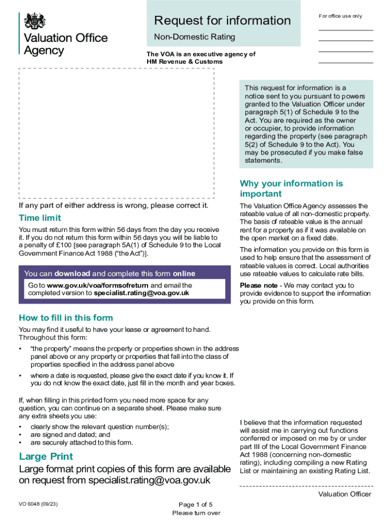 Fillable Online Valuation Office Agency - view and make Freedom of ...