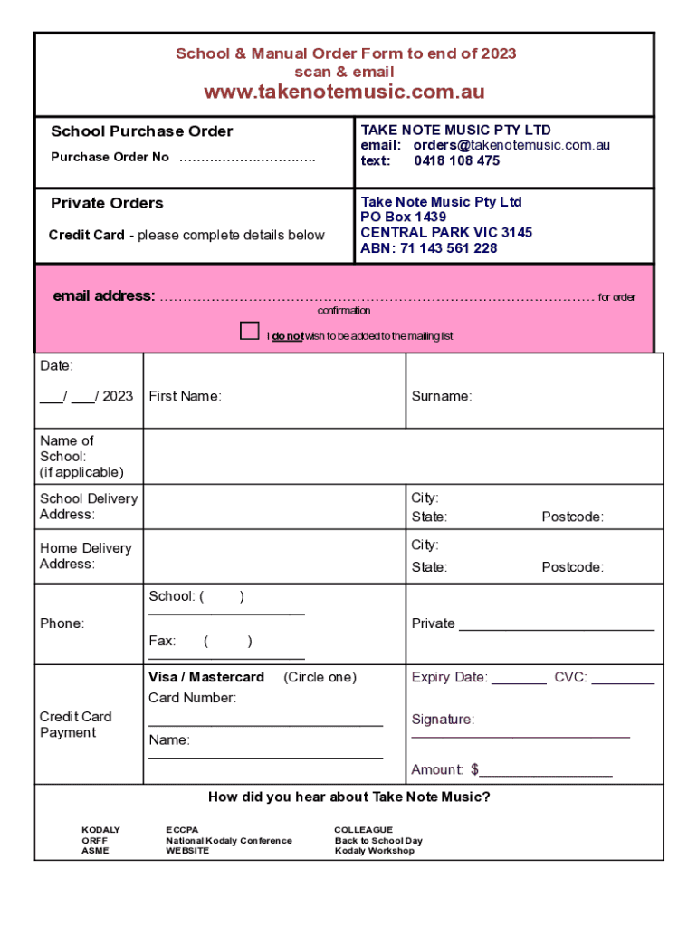 Fillable Online Take Note Music - Overview, News & Competitors Fax ...