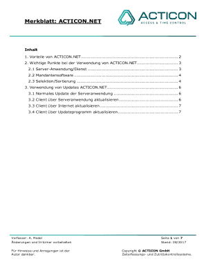 Ausfüllbar Online Merkblatt: ACTICON.NET Fax Email Drucken - pdfFiller
