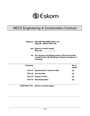 Fillable Online NEC3: Engineering and Construction Contract (ECC) Fax ...