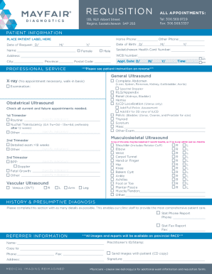 Fillable Online Mayfair Diagnostics Regina Fax Email Print - pdfFiller