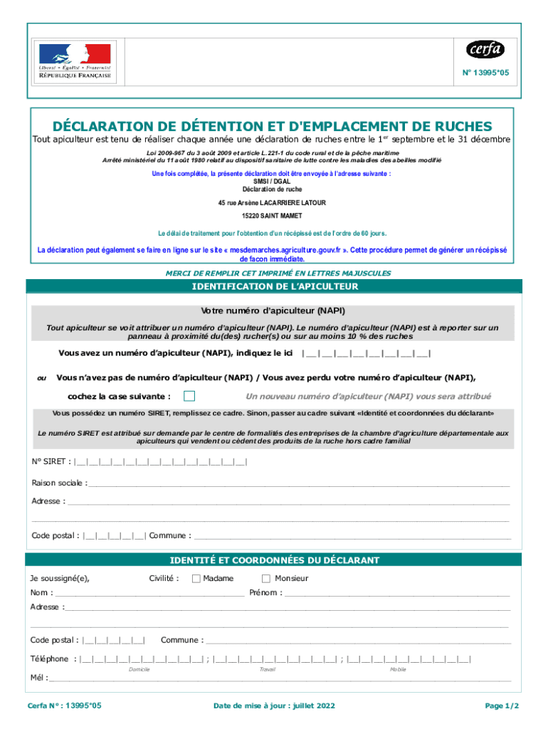 Remplissable En Ligne DCLARATION DE DTENTION ET D'EMPLACEMENT ... Fax Email Imprimer - pdfFiller