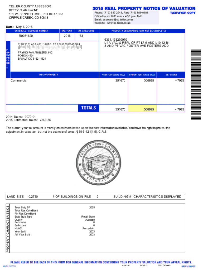Fillable Online Information Requests-Assessor-Teller County Government ...