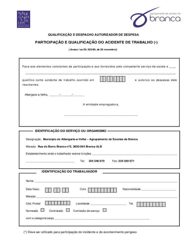 Preenchível Disponível Decreto-Lei 503/99, de 20 de novembro - Dirios da Repblica Fax Email ...