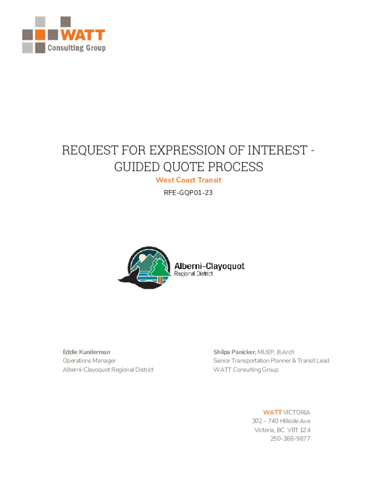 Fillable Online REQUEST FOR EXPRESSION OF INTEREST - GUIDED ... Fax Email Print - pdfFiller