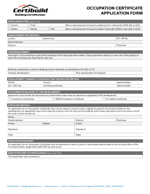 Fillable Online Submit an application for an Occupation Certificate (OC ...