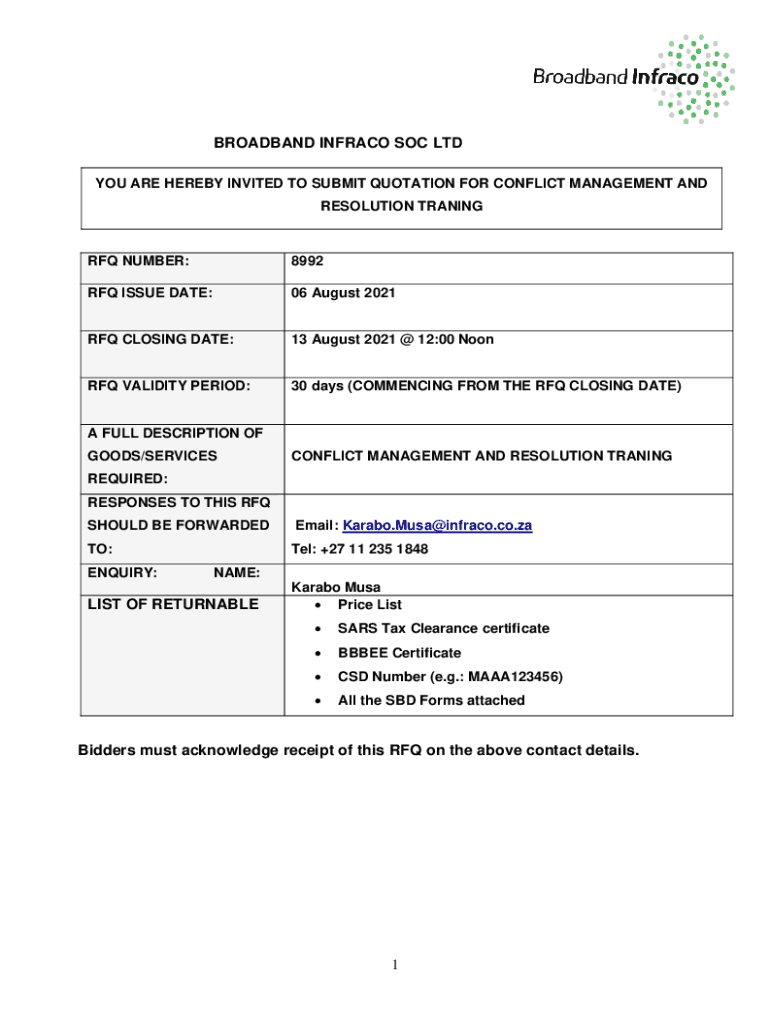 Fillable Online infraco co Broadband Infraco SOC Limited v Eskom Holdings ... Fax Email Print ...