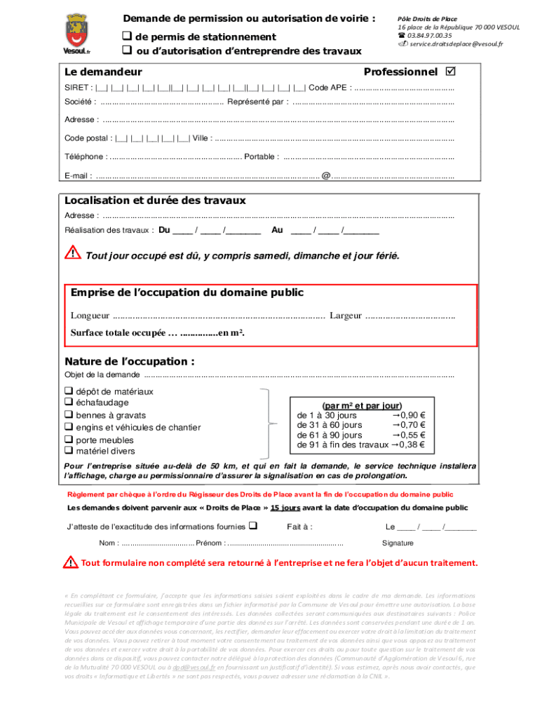 Remplissable En Ligne Cerfa n 14023 - Demande de permission ou d ...