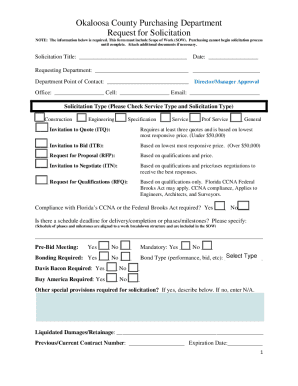 Fillable Online Purchasing Request for Solicitation Form. ... Fax Email Print - pdfFiller