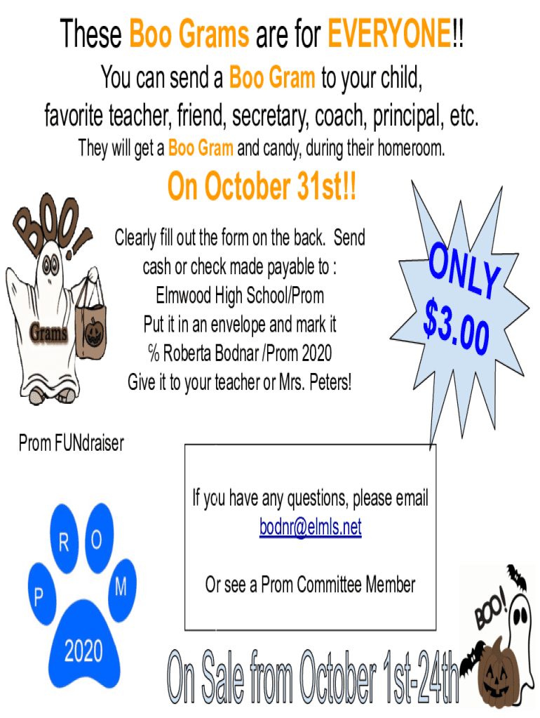 Fillable Online Halloween Boo Grams - Mom Home Guide Fax Email Print ...