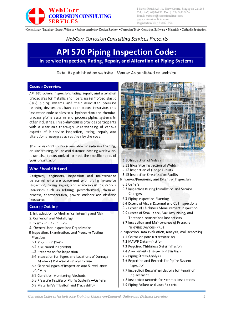 Fillable Online API 570 Piping Inspection Code: Fax Email Print - pdfFiller