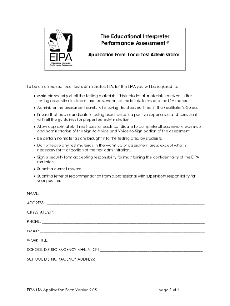 Fillable Online PerformanceClassroom InterpretingBoys Town EIPA Fax Email Print - pdfFiller