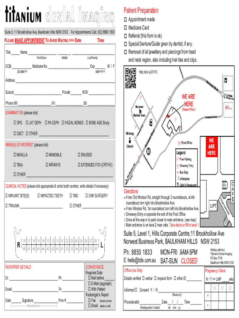 Fillable Online Request Pad A5 v2 - Titanium Dental Imaging TDIX Fax ...