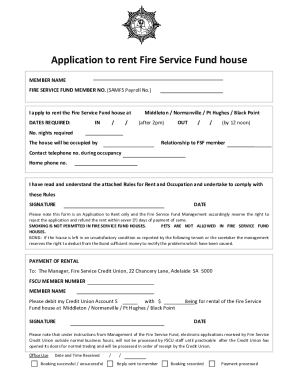 Fillable Online FSF BOOKING FORM AND RULES Fax Email Print - pdfFiller