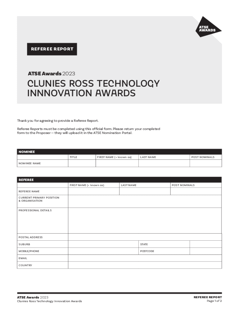 Fillable Online Referee Report Form - Fill Out and Sign Printable PDF ... Fillable Online Referee Report Form - Fill Out and Sign Printable PDF ...