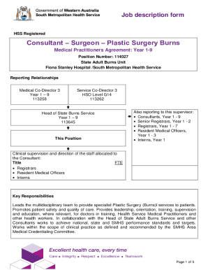 Fillable Online SMHS JDF Template - Consultant AMA. Template to be used ...