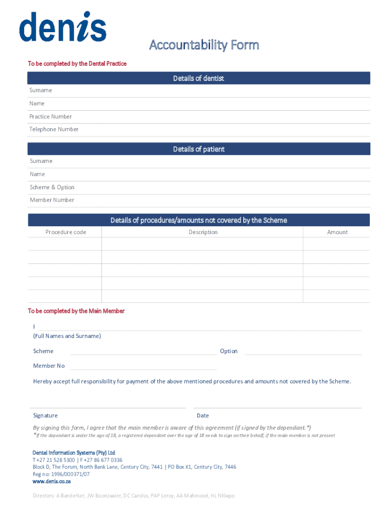 Fillable Online Accountability Form DENIS Fax Email Print - pdfFiller