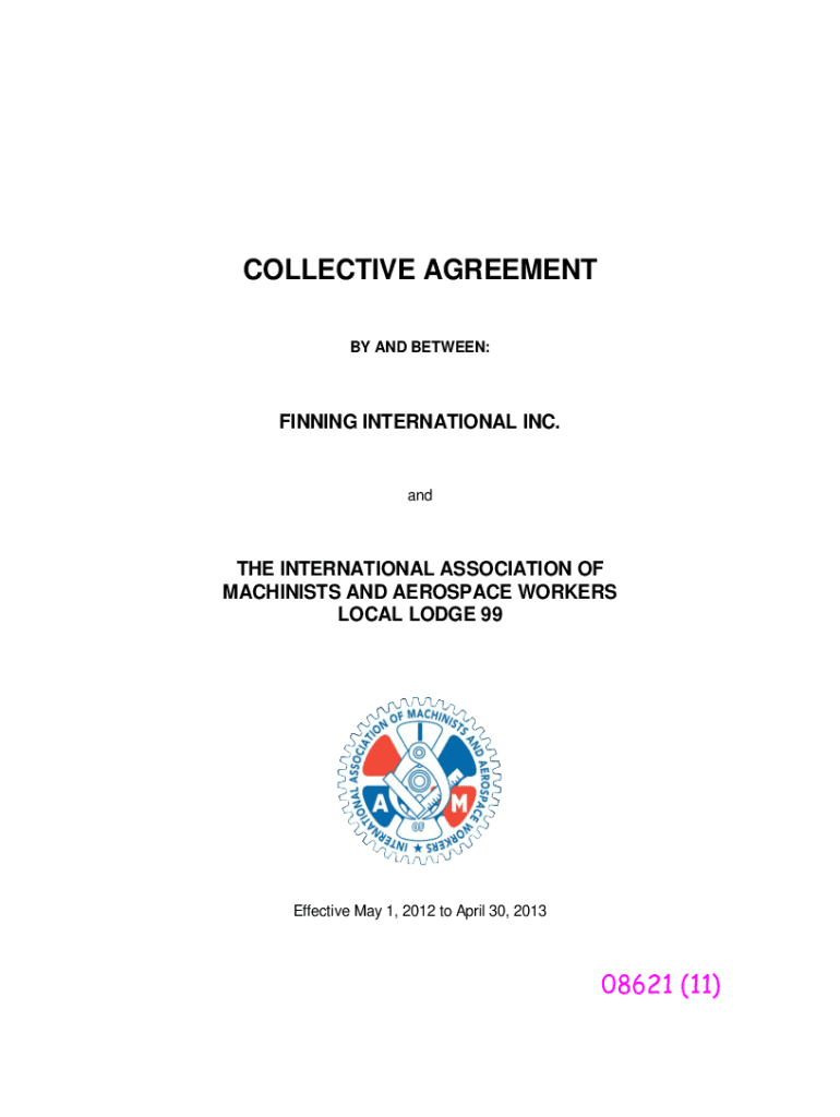Fillable Online COLLECTIVE AGREEMENT FINNING INTERNATIONAL ... Fax Email Print - pdfFiller