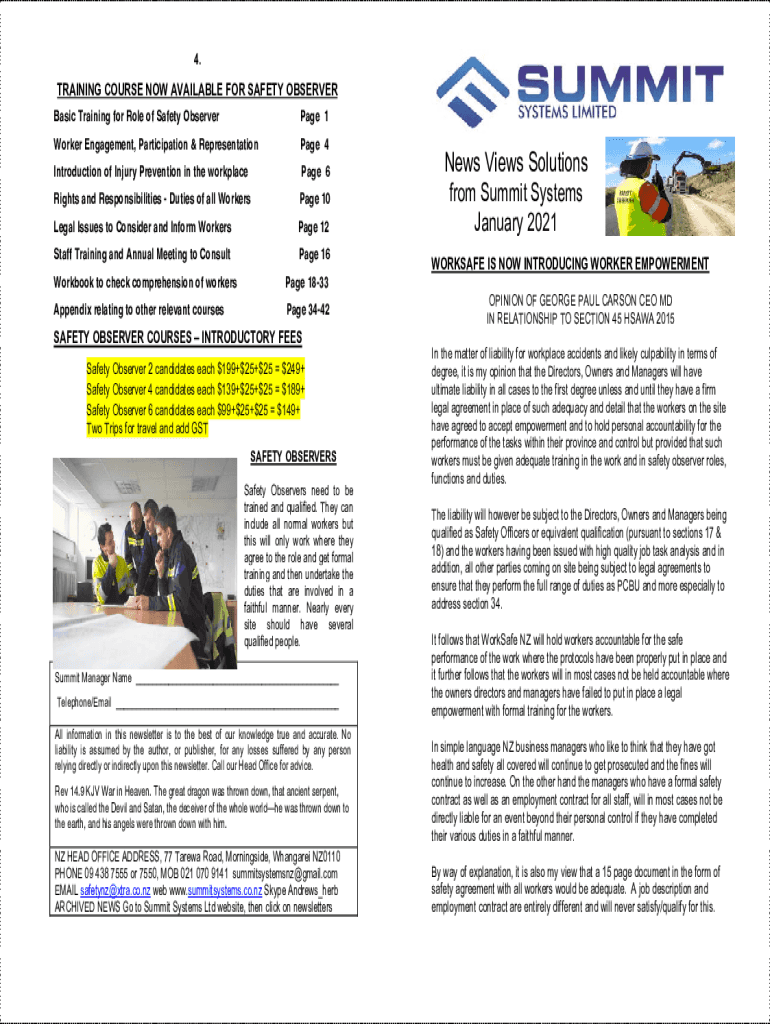 Fillable Online summitsystems co Action Plan for Implementing the ...