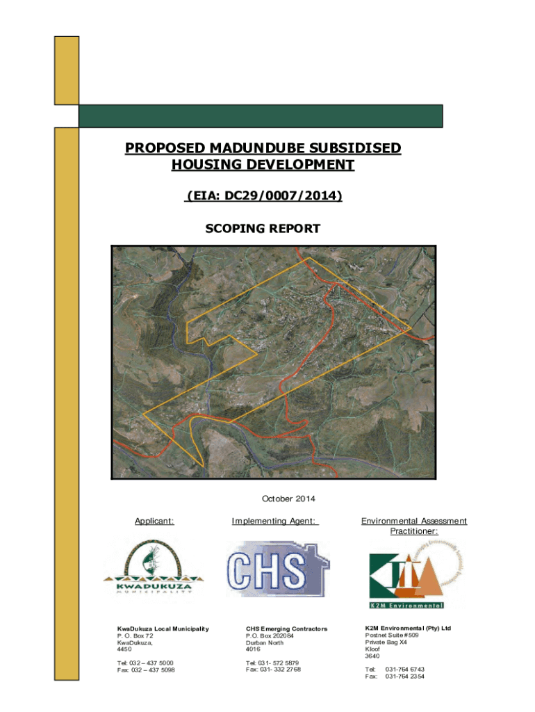 Fillable Online draft scoping report for the proposed township ... Fillable Online draft scoping report for the proposed township ...