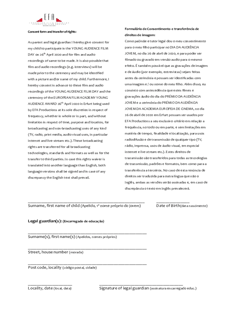 Preenchível Disponível consent of a parent or legal guardian - Spanish ...