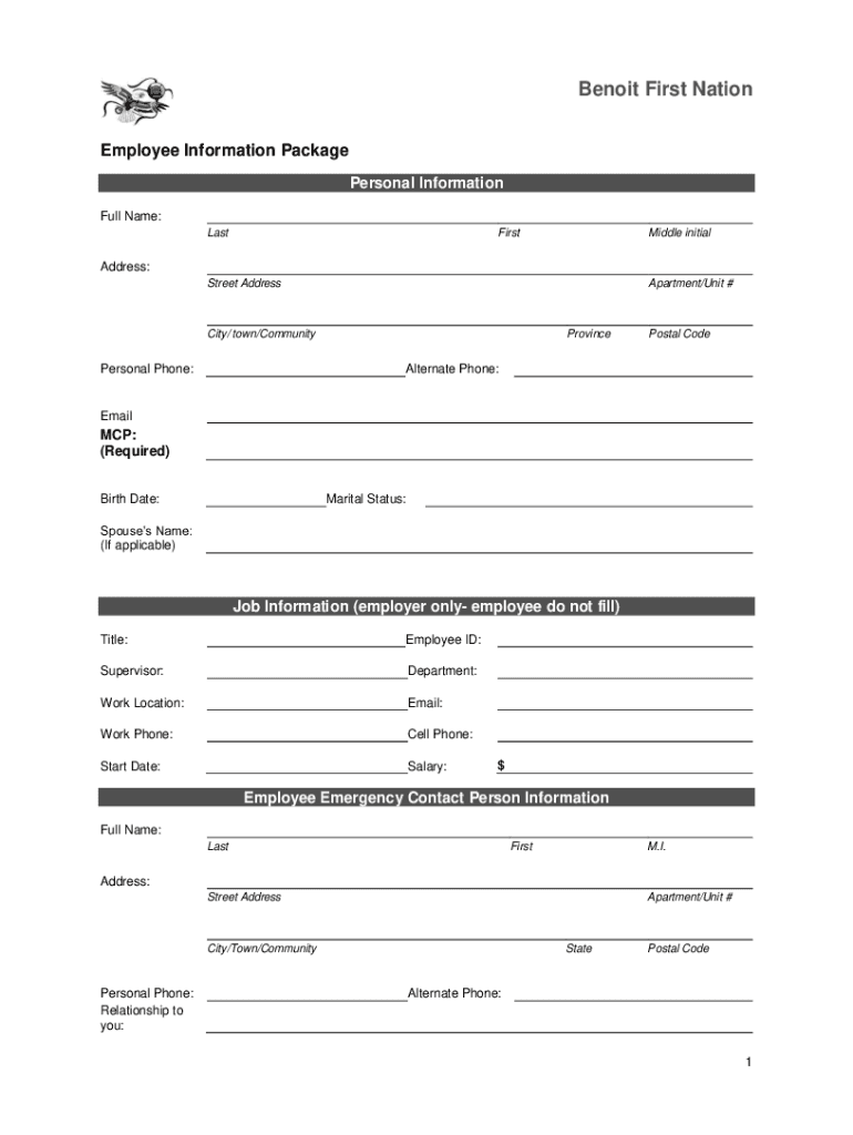 Fillable Online Benoit First Nation - Penwaaq L'nu'k - Band Offices Fax ...