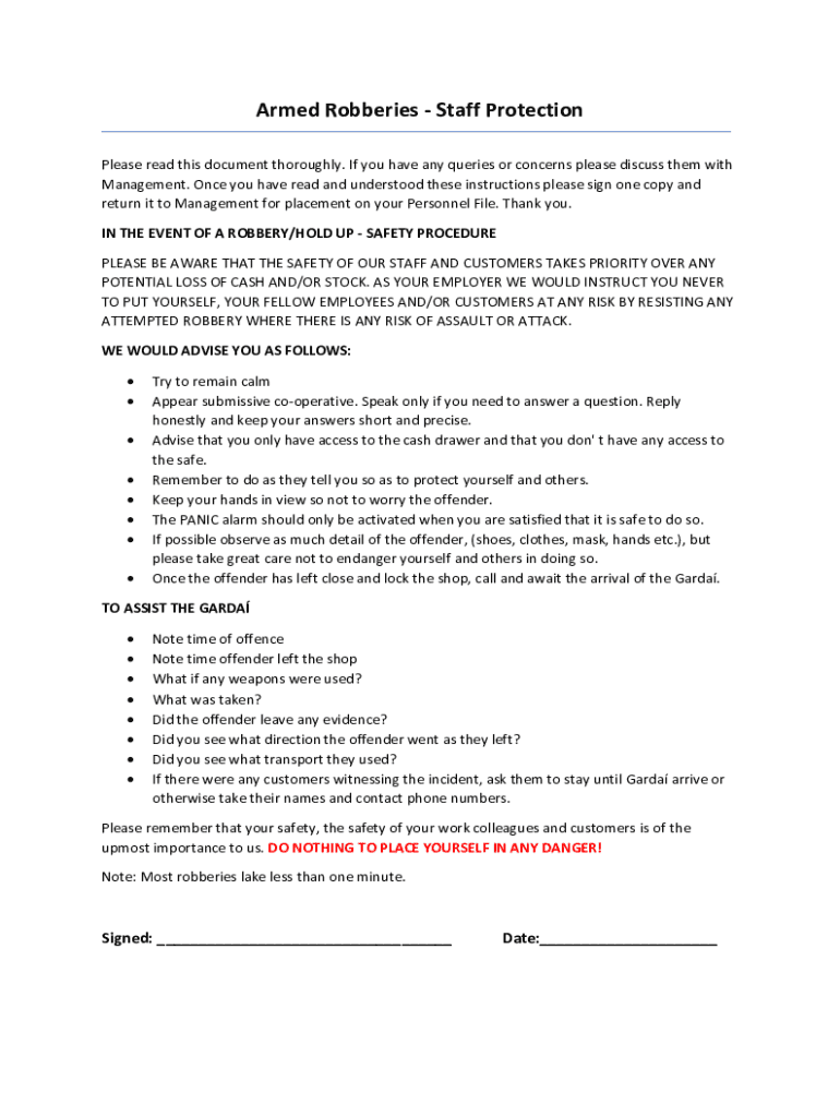 Fillable Online What to Do During a Robbery - USC Department of Public ...