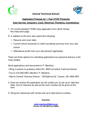 Fillable Online Specialized Co-op Programs Fax Email Print - pdfFiller